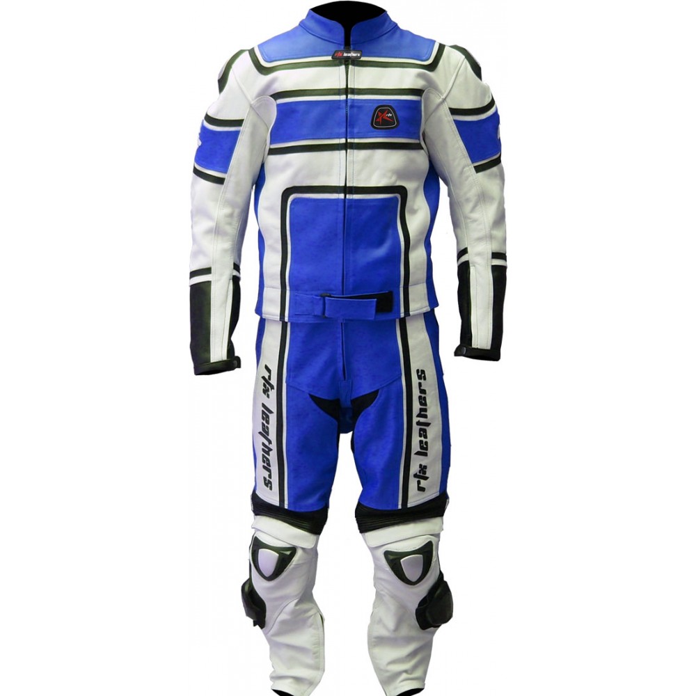 RTX X1 Supersport Touring Blue Leather Biker SUIT